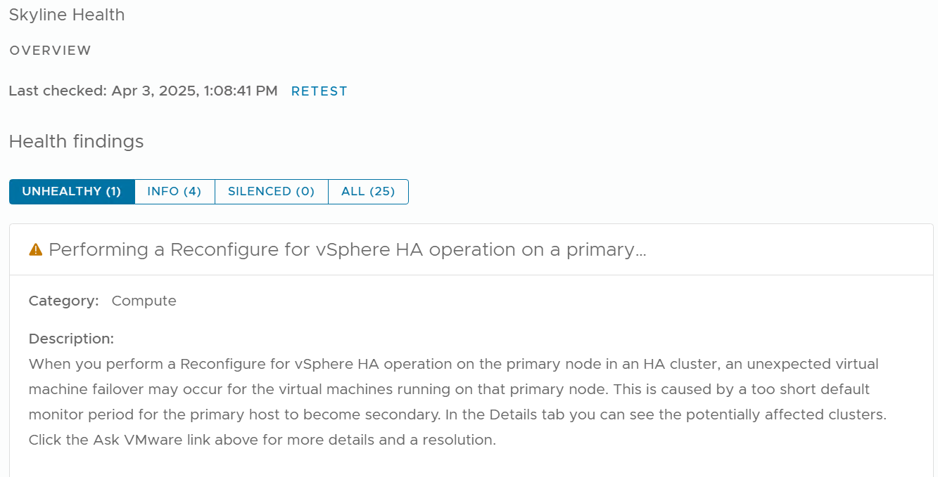 Performing a Reconfigure for vSphere HA operation on a primary – Welcome to vInsanity.uk